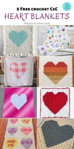 8 C2C Heart Blankets Free Crochet Patterns - The Yarn Crew