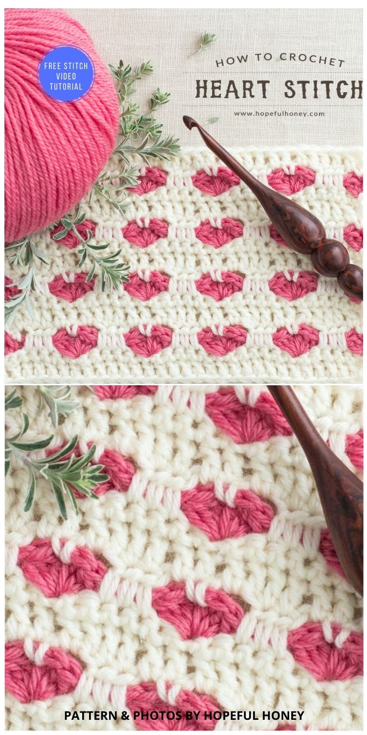 9 Beautiful Heart Crochet Stitches Free Tutorials - The Yarn Crew