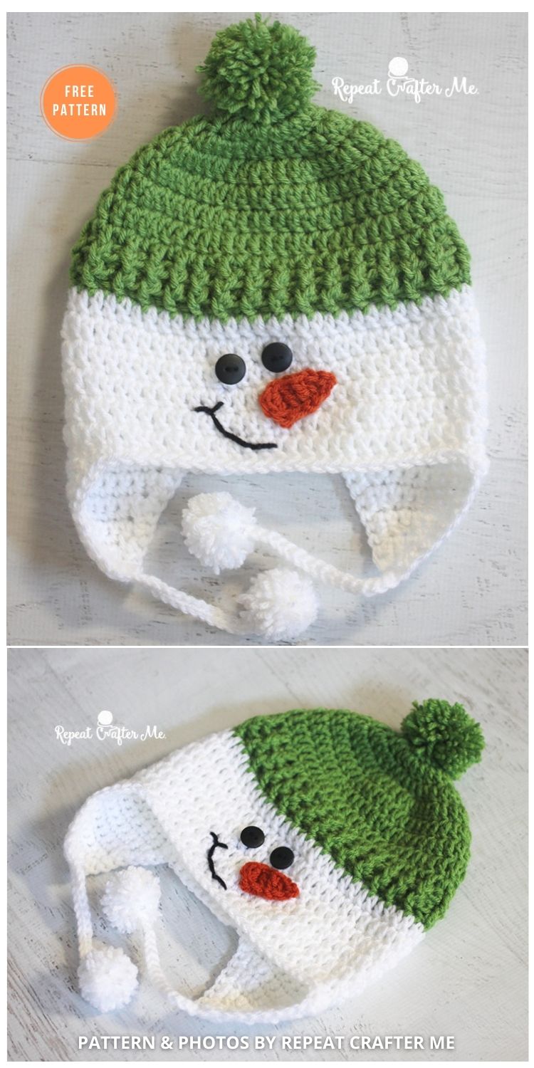 8 Free Patterns For Snowman Hats, Mitten & Scarves - The Yarn Crew