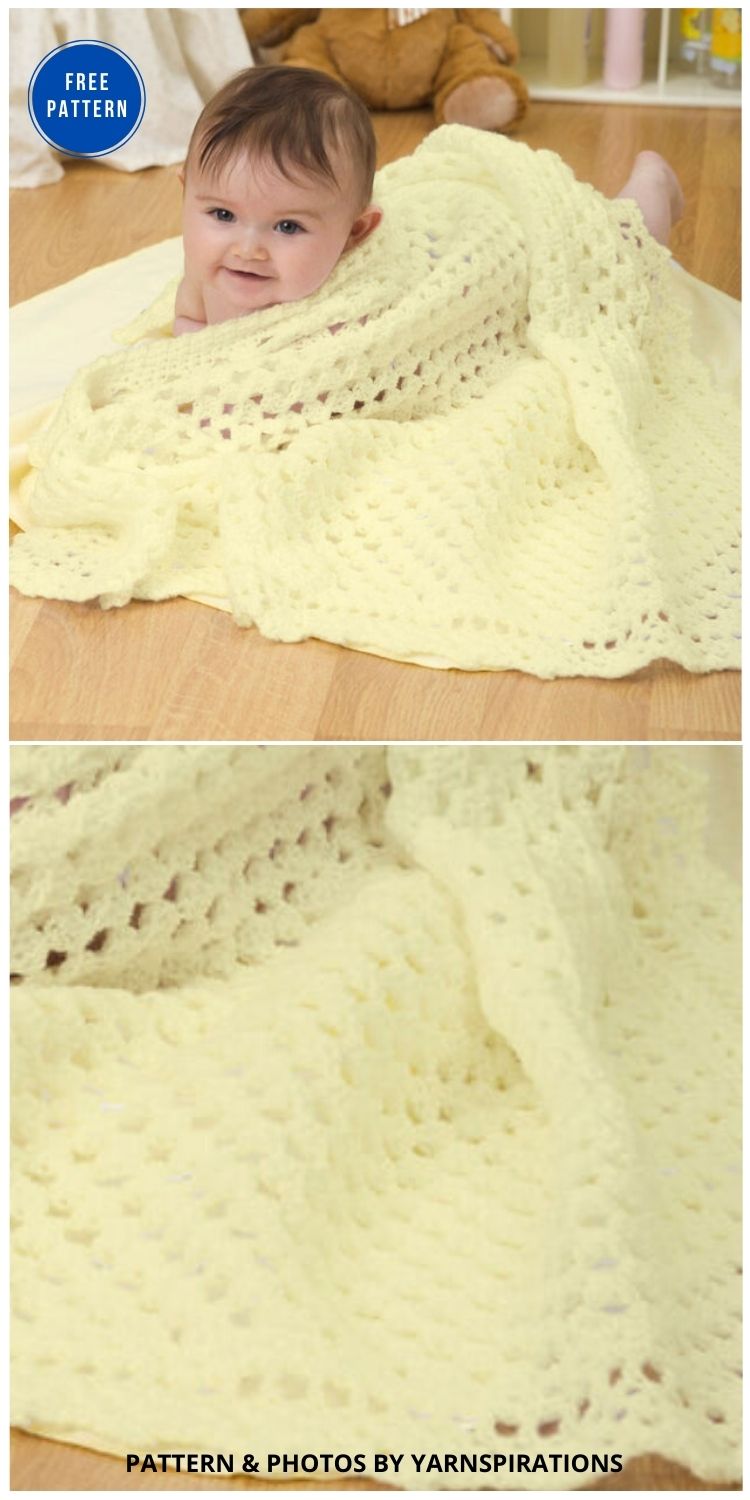 15 Free Yellow Baby Blanket Crochet Patterns - The Yarn Crew