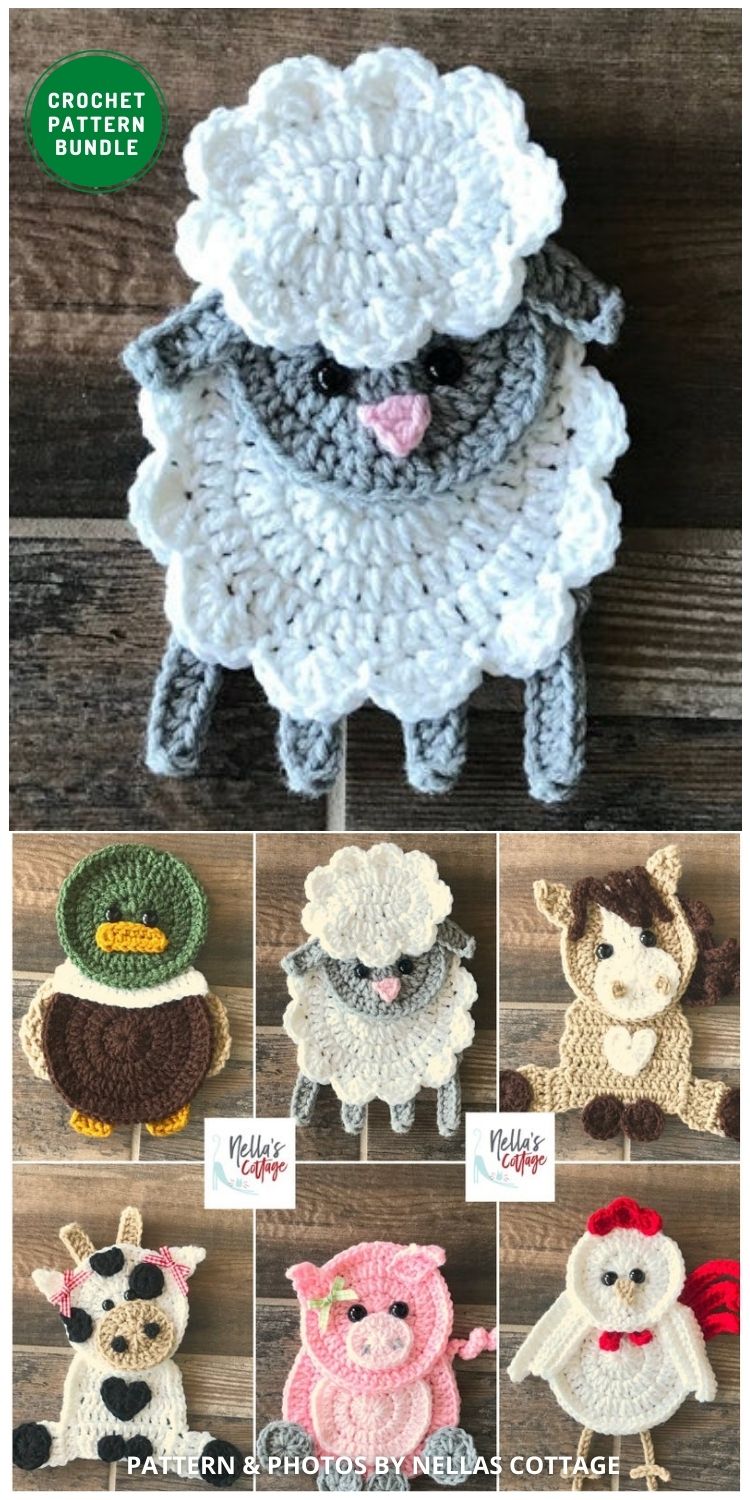 12 Super Cute Crochet Animal Applique Patterns - The Yarn Crew