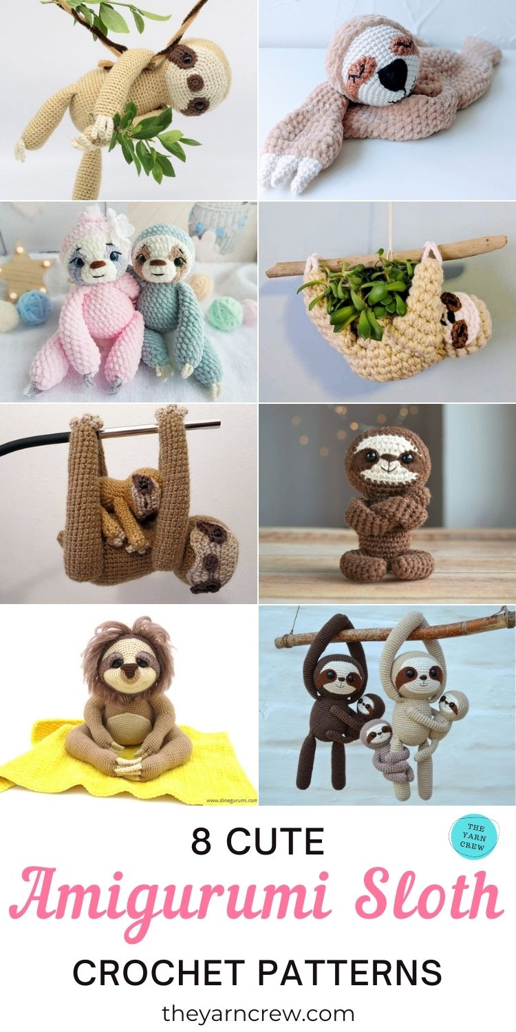 8 Cute Amigurumi Sloths Crochet Patterns For Your Little One - The Yarn ...