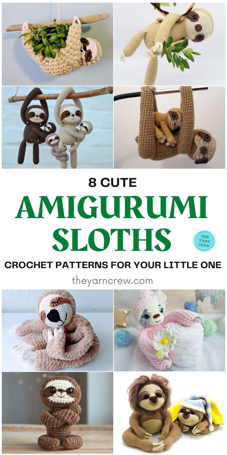 8 Cute Amigurumi Sloths Crochet Patterns For Your Little One - The Yarn ...