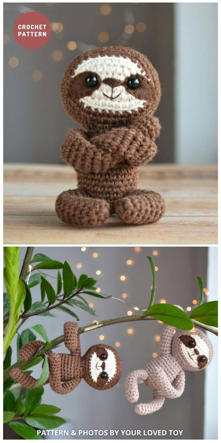 8 Cute Amigurumi Sloths Crochet Patterns For Your Little One - The Yarn ...