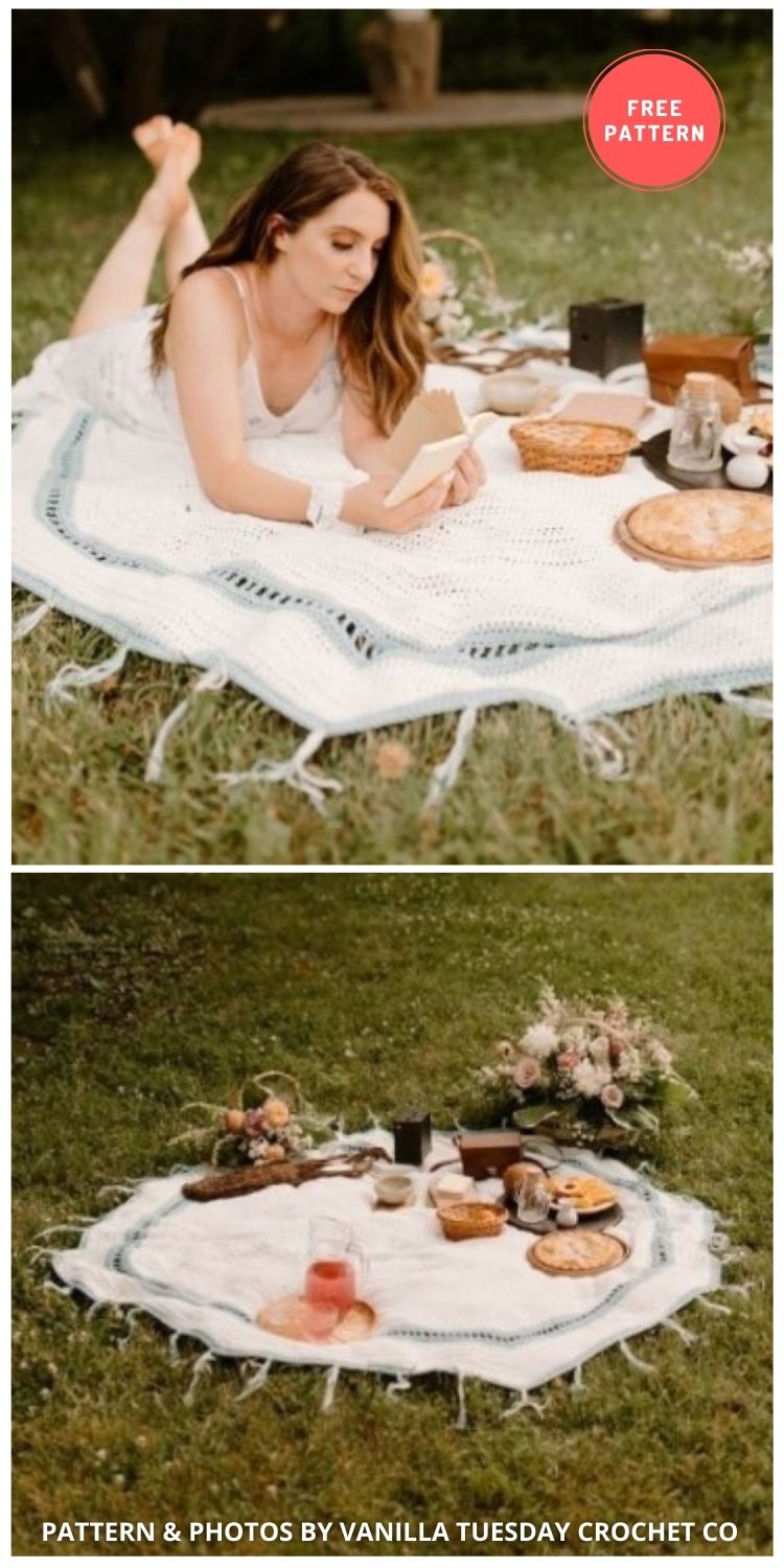 10 Best Crochet Picnic Blanket Patterns For Family Outing - The Yarn Crew