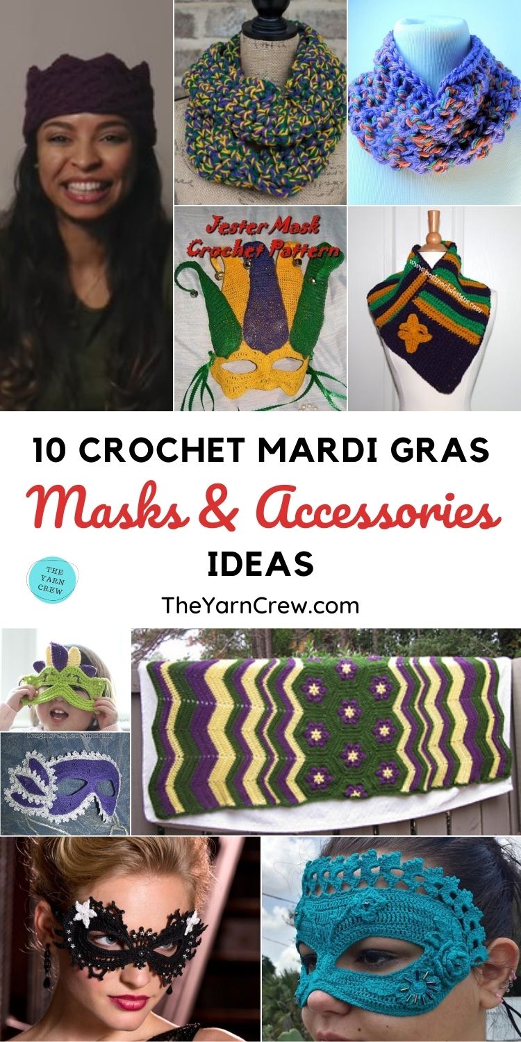 10 Crochet Mardi Gras Mask & Accessory Ideas - The Yarn Crew