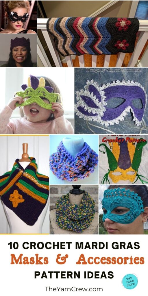 10 Crochet Mardi Gras Mask & Accessory Ideas - The Yarn Crew