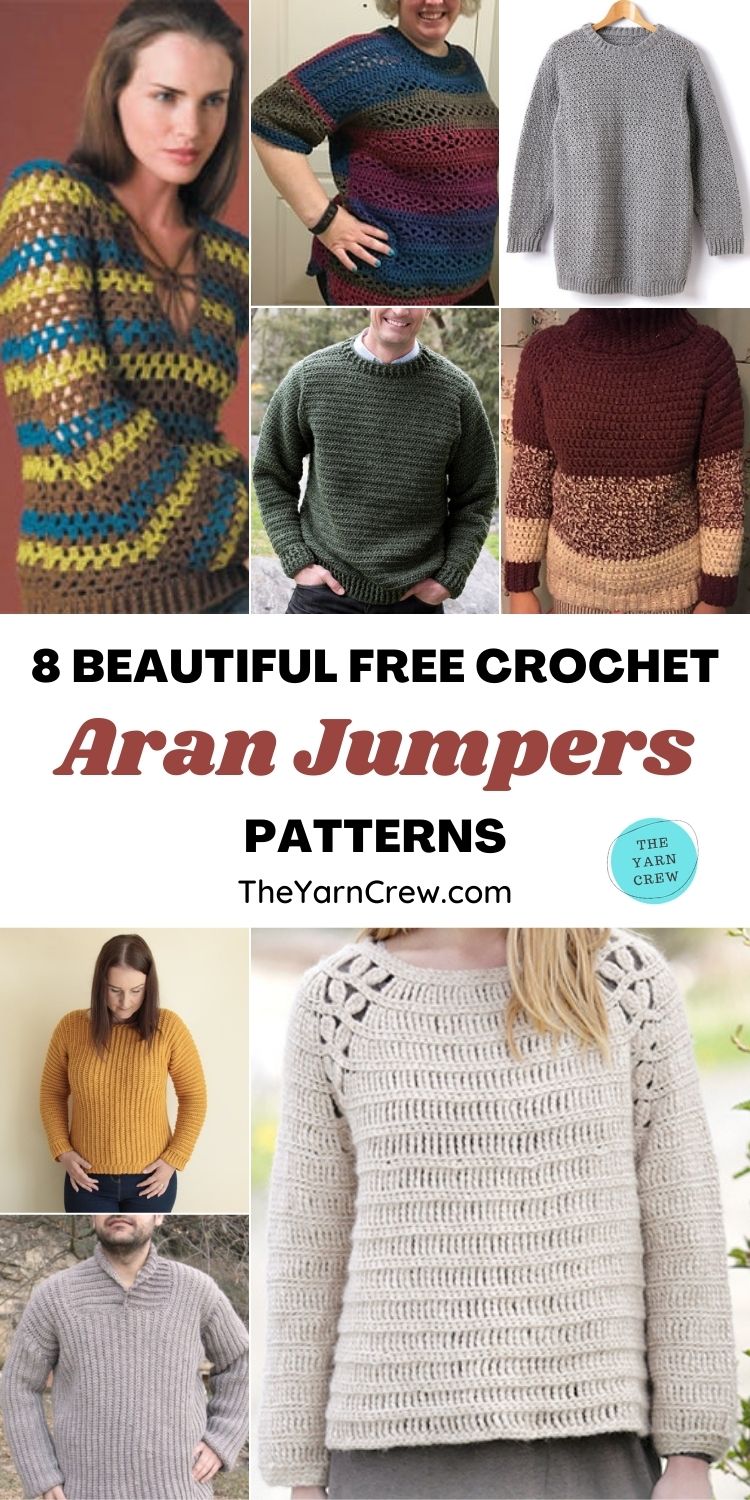 8 Beautiful Free Crochet Aran Jumper Patterns - The Yarn Crew