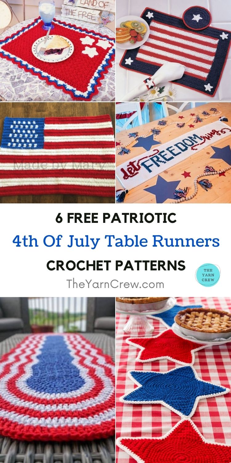6 Free Patriotic 4th Of July Table Runner Crochet Patterns - The Yarn Crew