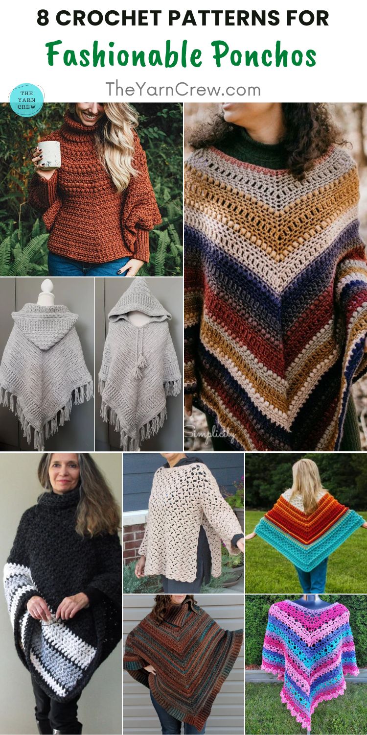 8 Fashionable Crochet Poncho Patterns - The Yarn Crew
