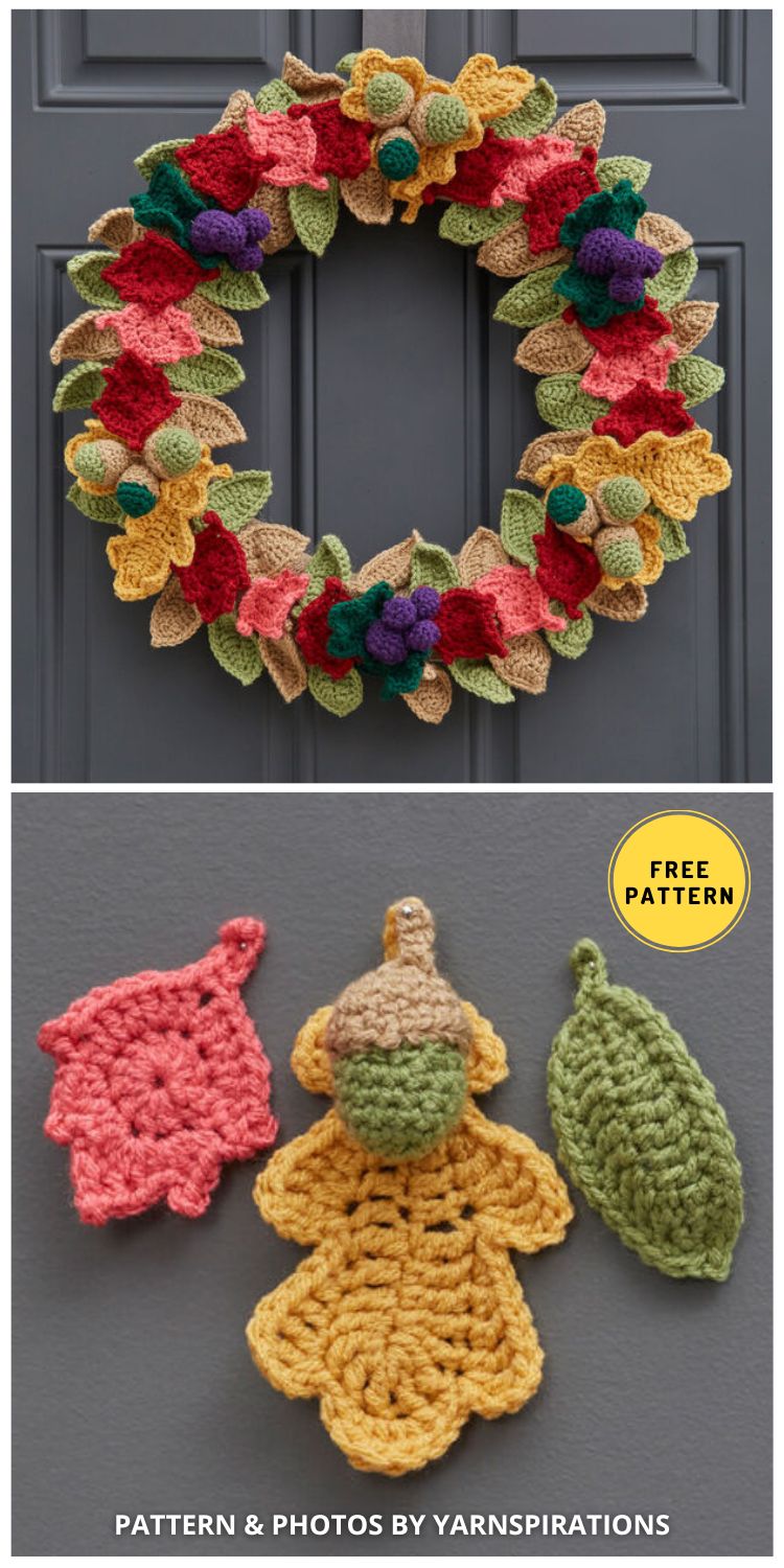 6 Free Crochet Thanksgiving Wreath Patterns - The Yarn Crew