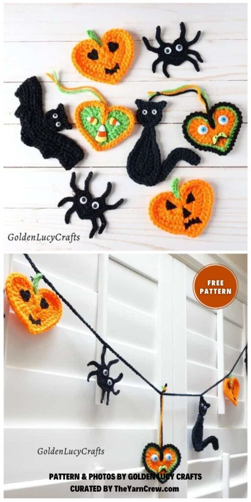 6 Free Spooky Halloween Garland Crochet Patterns - The Yarn Crew