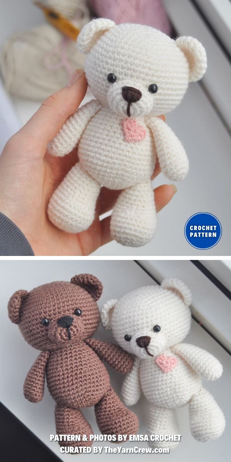 8 Crochet Teddy Bear Toy Patterns For Valentine's Day - The Yarn Crew