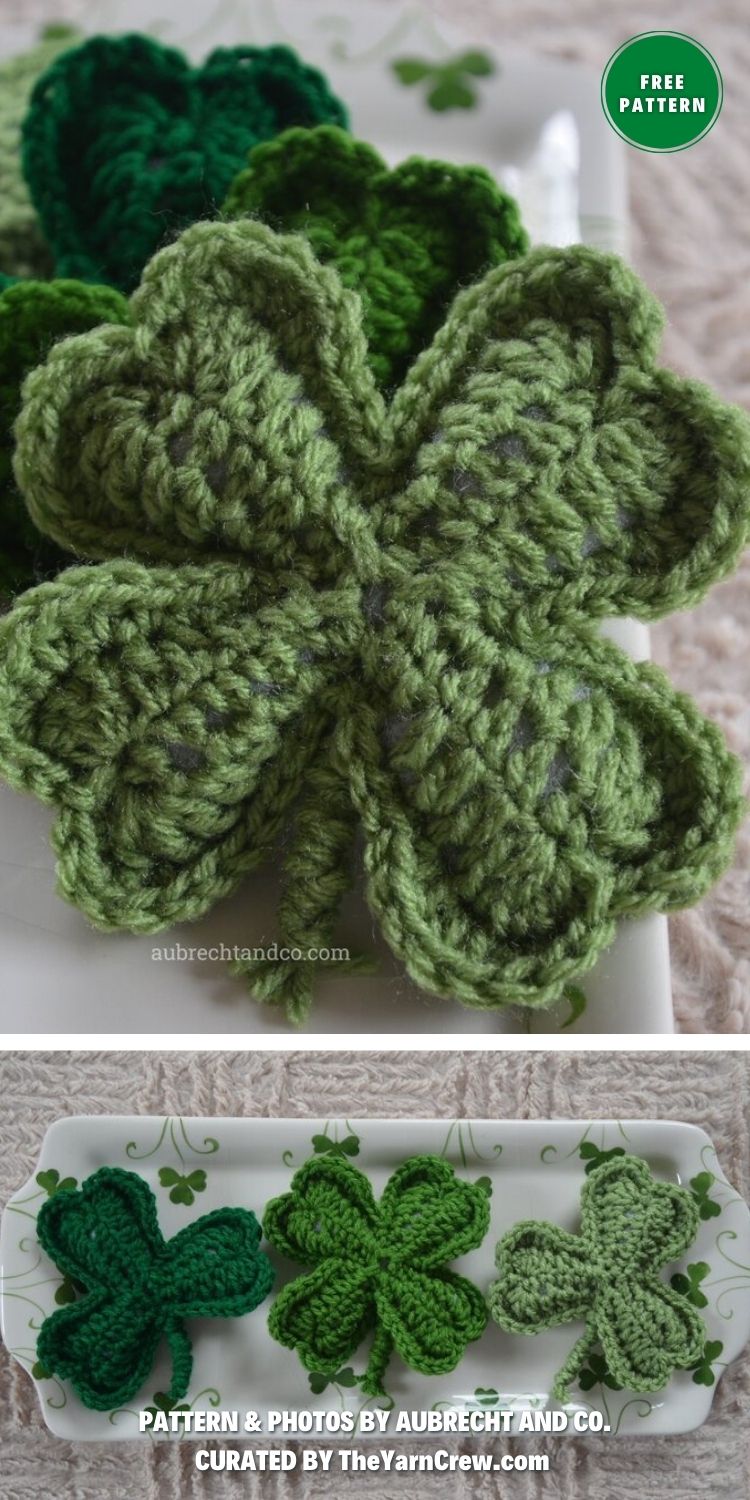 6 Free Crochet Shamrock & Lucky Clover Patterns For St. Patrick's Day - The Yarn Crew