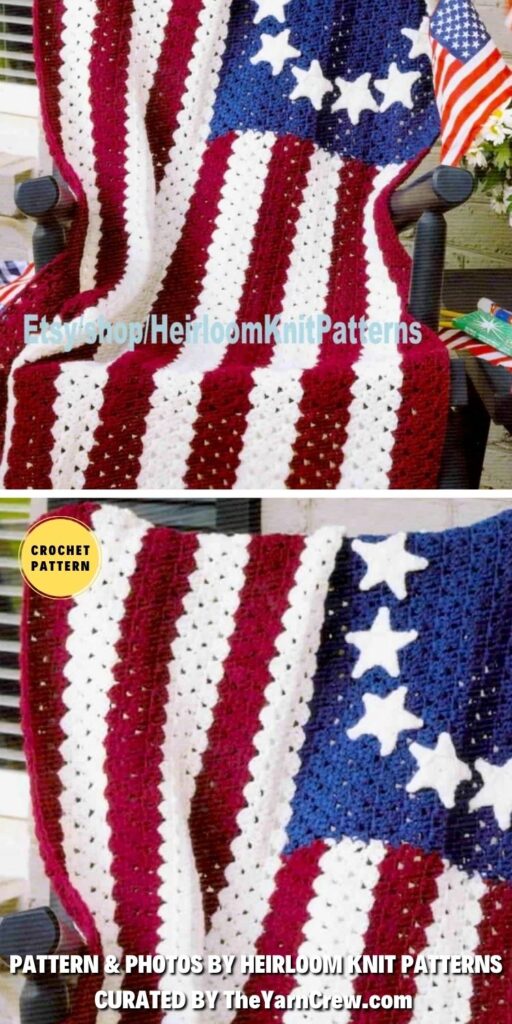 7 Crochet Patriotic Blanket Patterns For 4th of July - The Yarn Crew