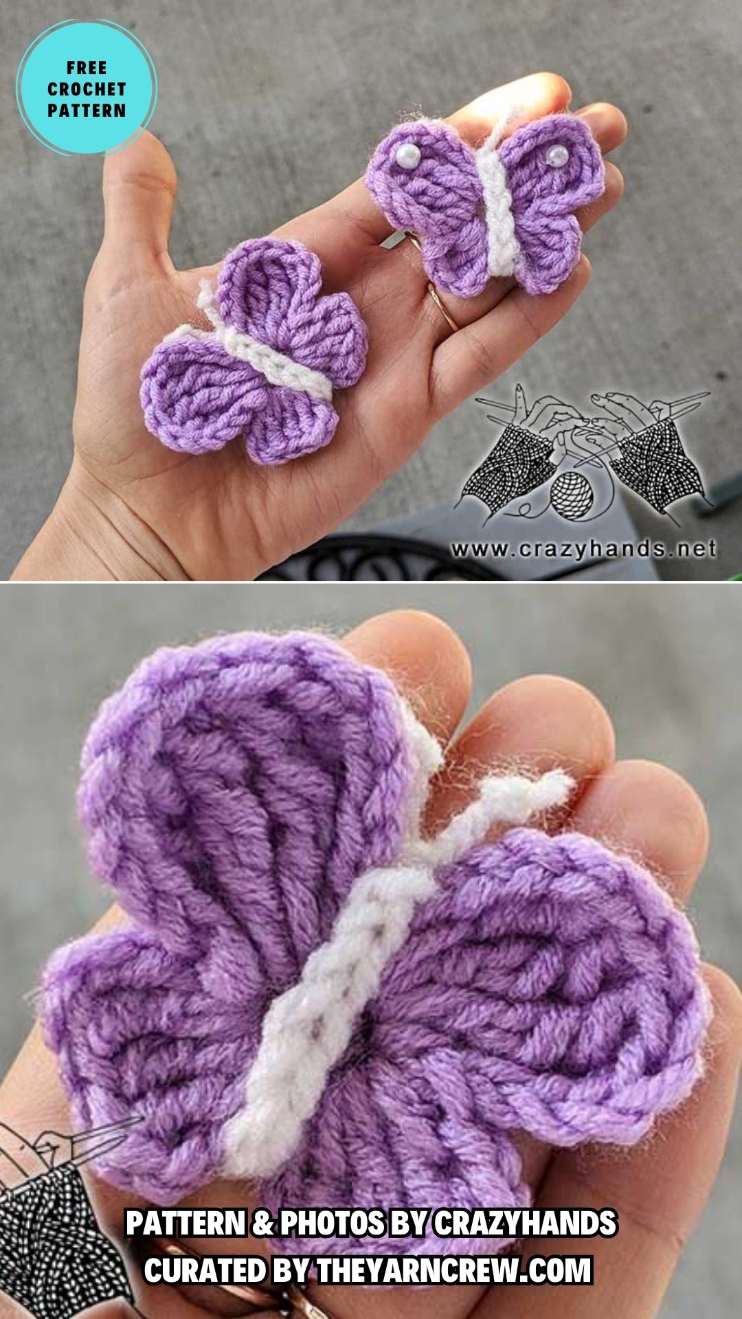 15 Free Beautiful And Colorful Crochet Butterflies Patterns - The Yarn Crew