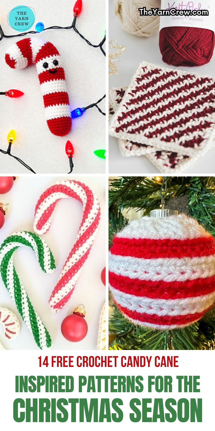 14 Free Crochet Candy Cane Inspired Patterns For The Christmas Season ...