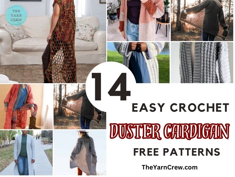 14 Easy Crochet Duster Cardigan Free Patterns - The Yarn Crew